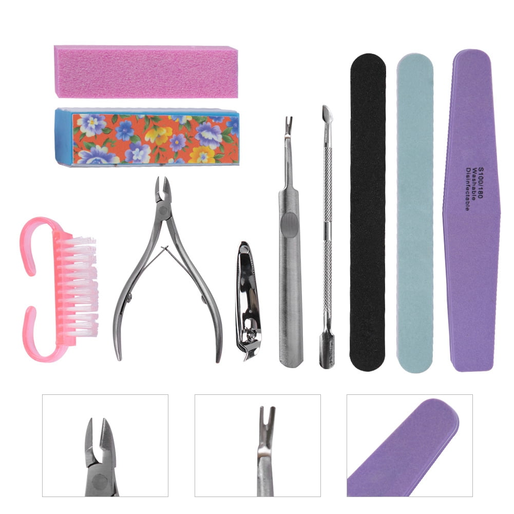 Garosa 10Pcs Professional Nail Art Manicure Pedicure Tool Set Nail ...