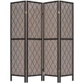 Legacy Decor 4 Panels Screen Room Divider Rattan Cane Webbing Insert ...