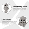 Silver Owl Necklace with Cubic Zirconia Stones - 925 Sterling Silver ...