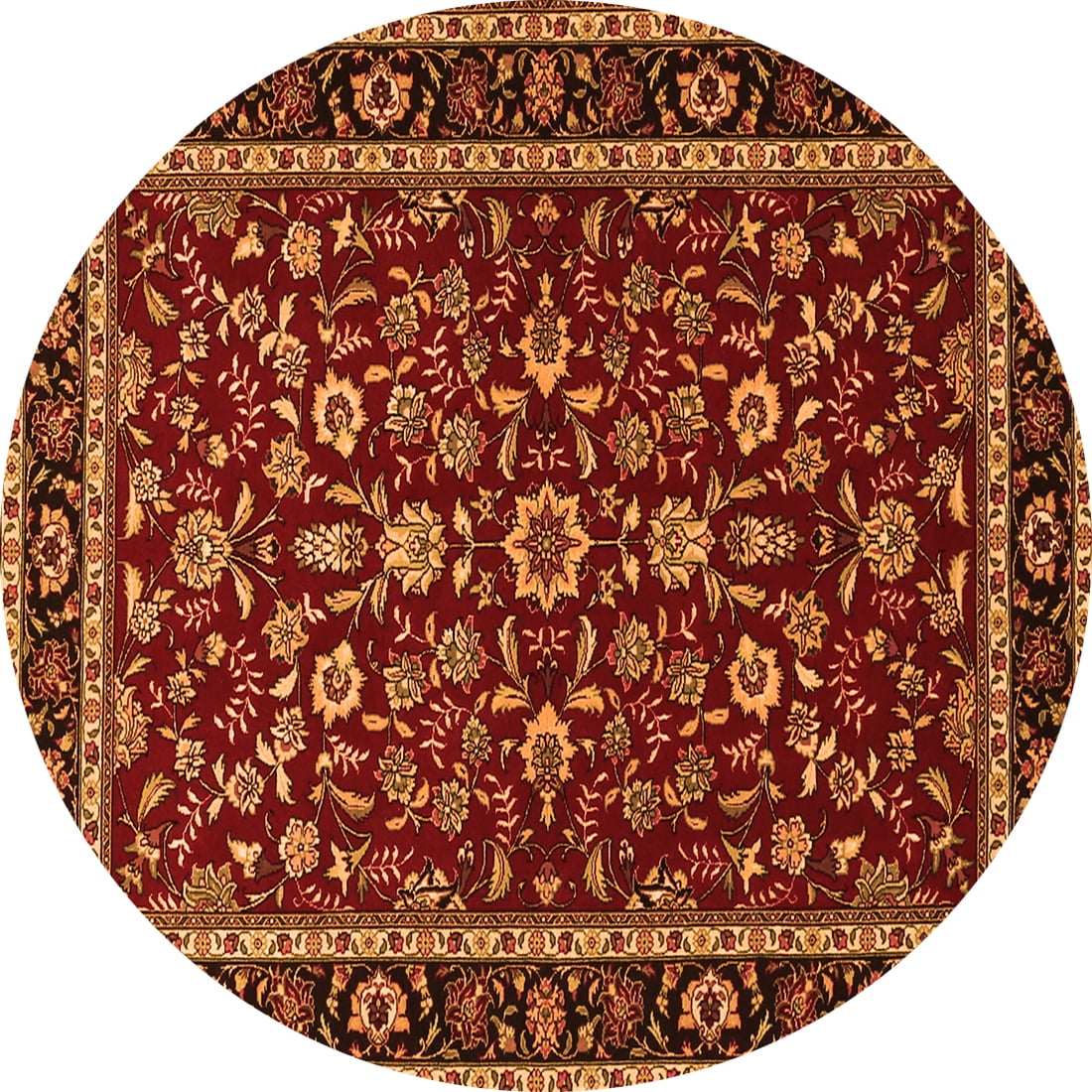 Ahgly Company Indoor Round Persian Orange Traditional Area Rugs, 6 ...