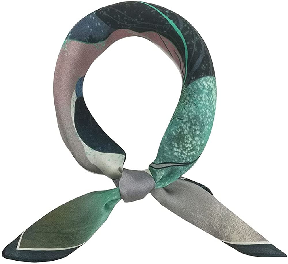 100% Mulberry Silk Scarfs for Women - Lightweight Square Satin Head ...