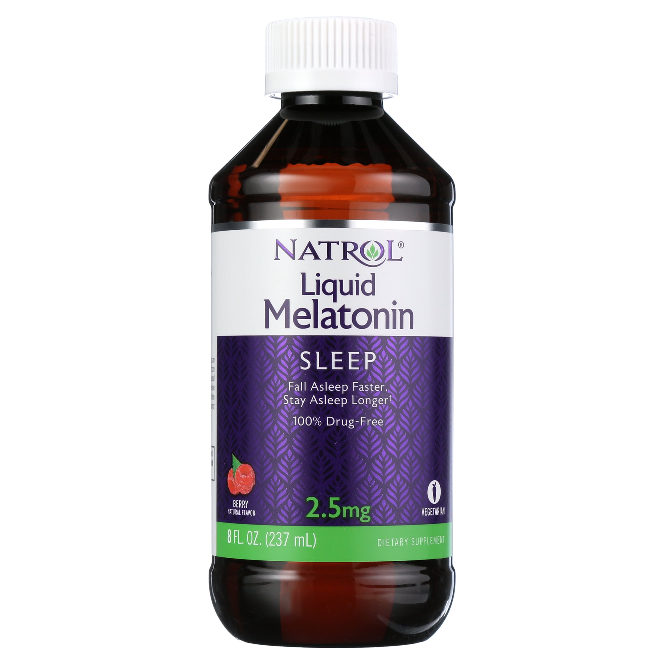 Liquid Melatonin, Sleep, Berry, 2.5 mg, 8 fl oz (237 ml), Natrol ...