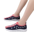Willtoo Slip On Patriotic Sneakers Shoes for Women Knitted Printed ...