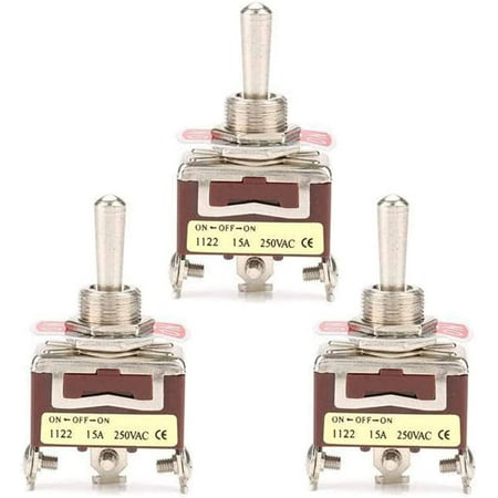 SICED 3Pcs Toggle Switch, ON-OFF-ON Toggle Switch, 3 Position 3 Pin ...