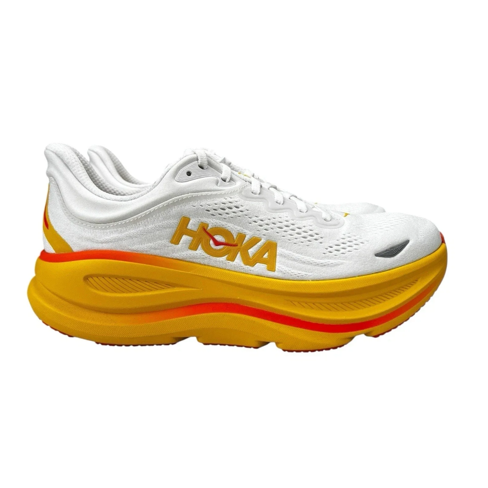 Click here for Hoka Bondi 9 Mens Frost Sunflower Running Shoes 10 prices