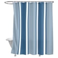 Blue White Stripes Shower Curtain, Lines Modern Vertical Stripes ...