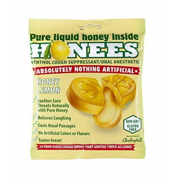 Honees Cough Drops, Honey Lemon 20 ea (Pack of 4) - Walmart.com