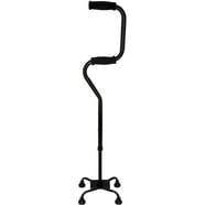 Hugo Adjustable Four Point Aluminum Walking Quad Cane, Ebony, Large ...