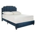 SAFAVIEH Streep Modern Glam Upholstered Bed Frame, Full, Navy - Walmart.com