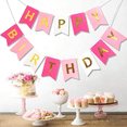 Roseo Pink Happy Birthday Banner Signs Golden Sparkle Funny Birthday ...