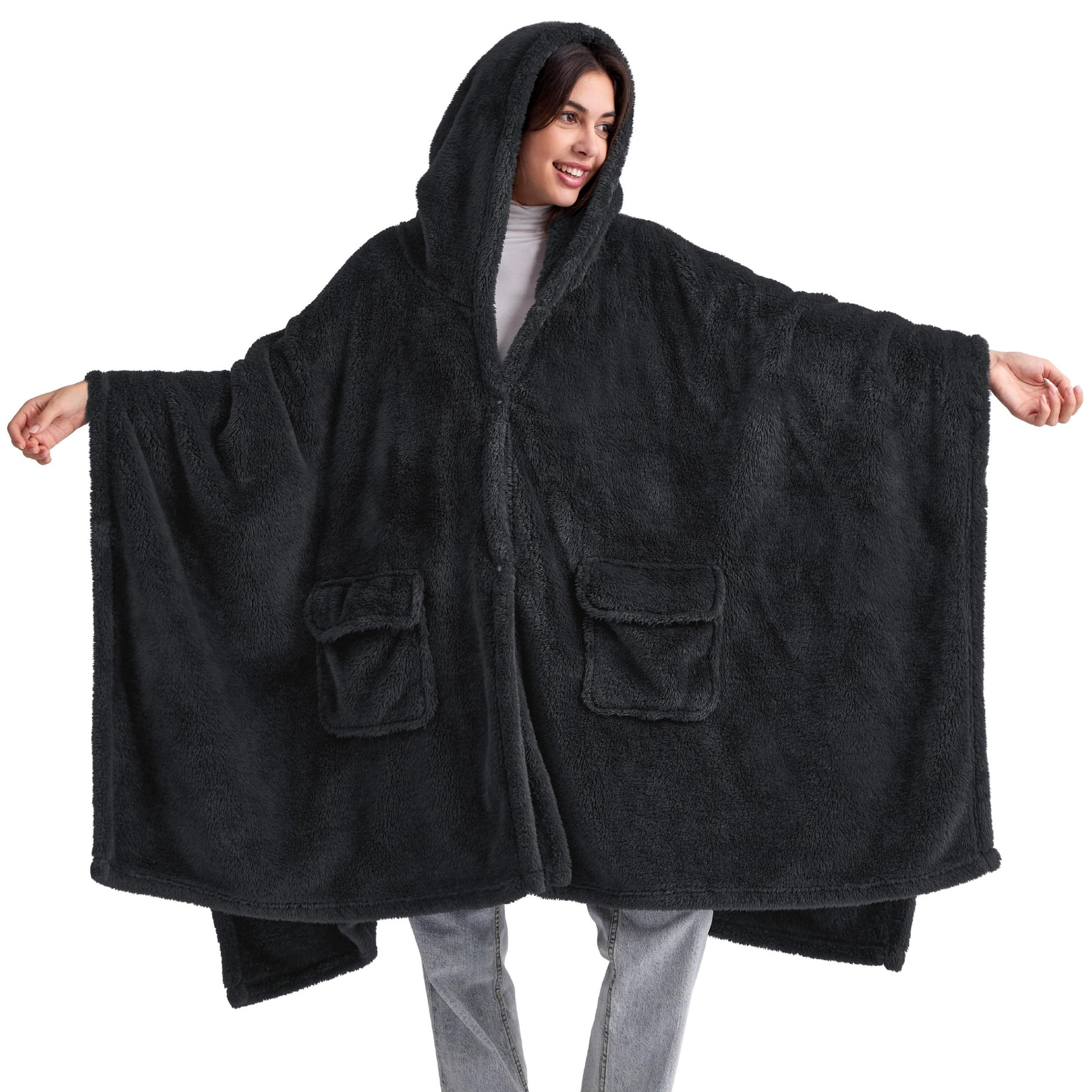Click here for Unbranded Wjca Hooded Wearable Fleece Poncho Blank... prices