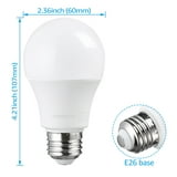 A19 Light Bulbs, E26 Base, 5000K Daylight, Pack of 4 - Walmart.com