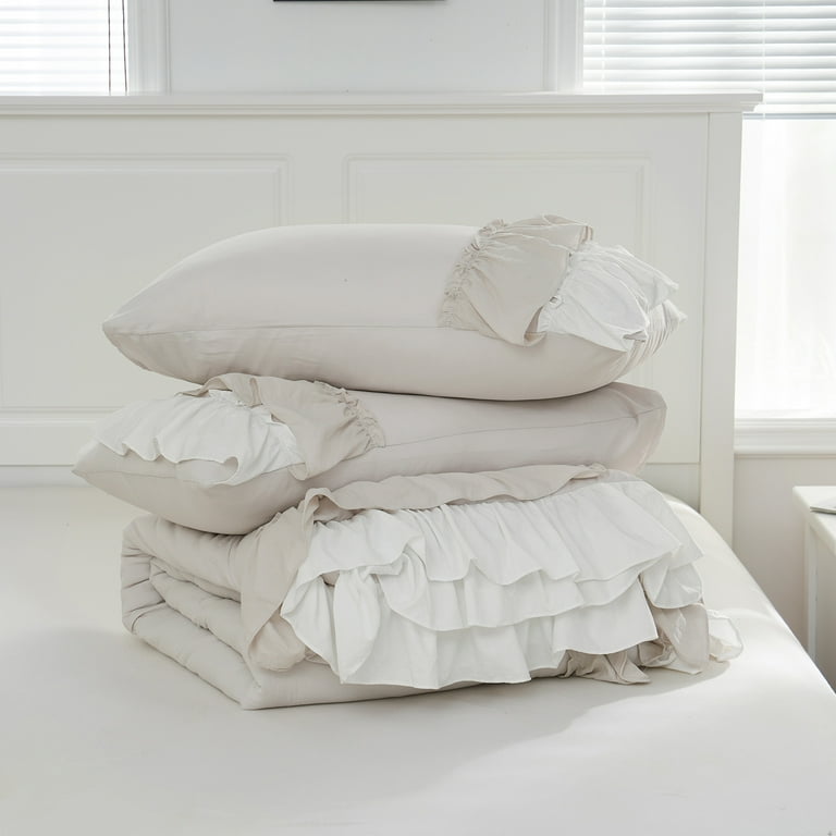 Grey Ruffle Comforter Sets