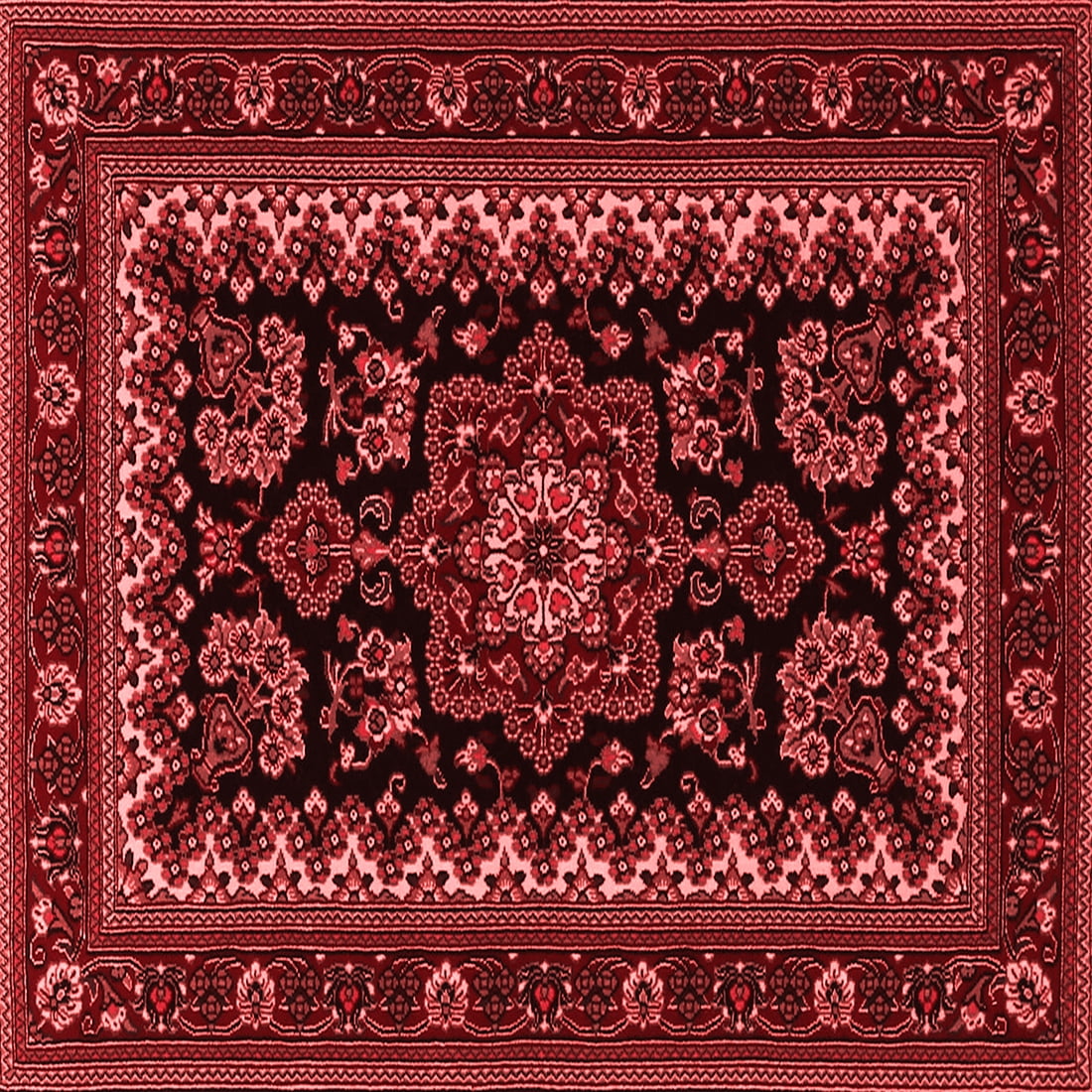 Ahgly Company Indoor Square Persian Red Traditional Area Rugs, 5 ...