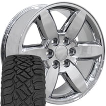 OE Wheels CV62 24 Inch Rims and Tires Fit Silverado 1500 Style 24x10 ...