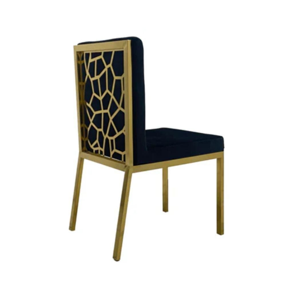 Elegant Roca Velvet Dining Chair with stainless steel gold legs ...