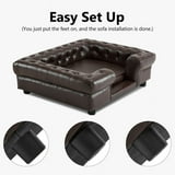 MCombo Pet Sofa Bed Dog Couch for Small Dogs, Faux Leather Dog Sofa ...