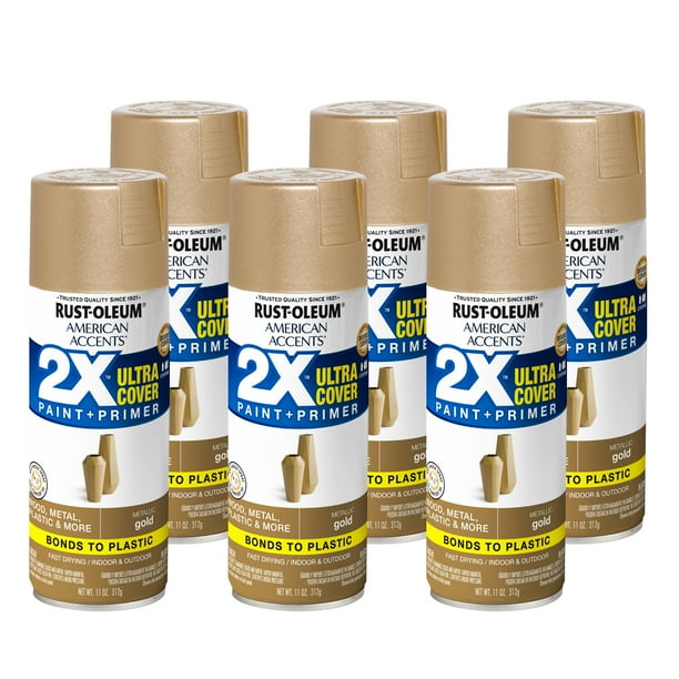 Gold, Rust-Oleum American Accents 2X Ultra Cover Metallic Spray Paint ...