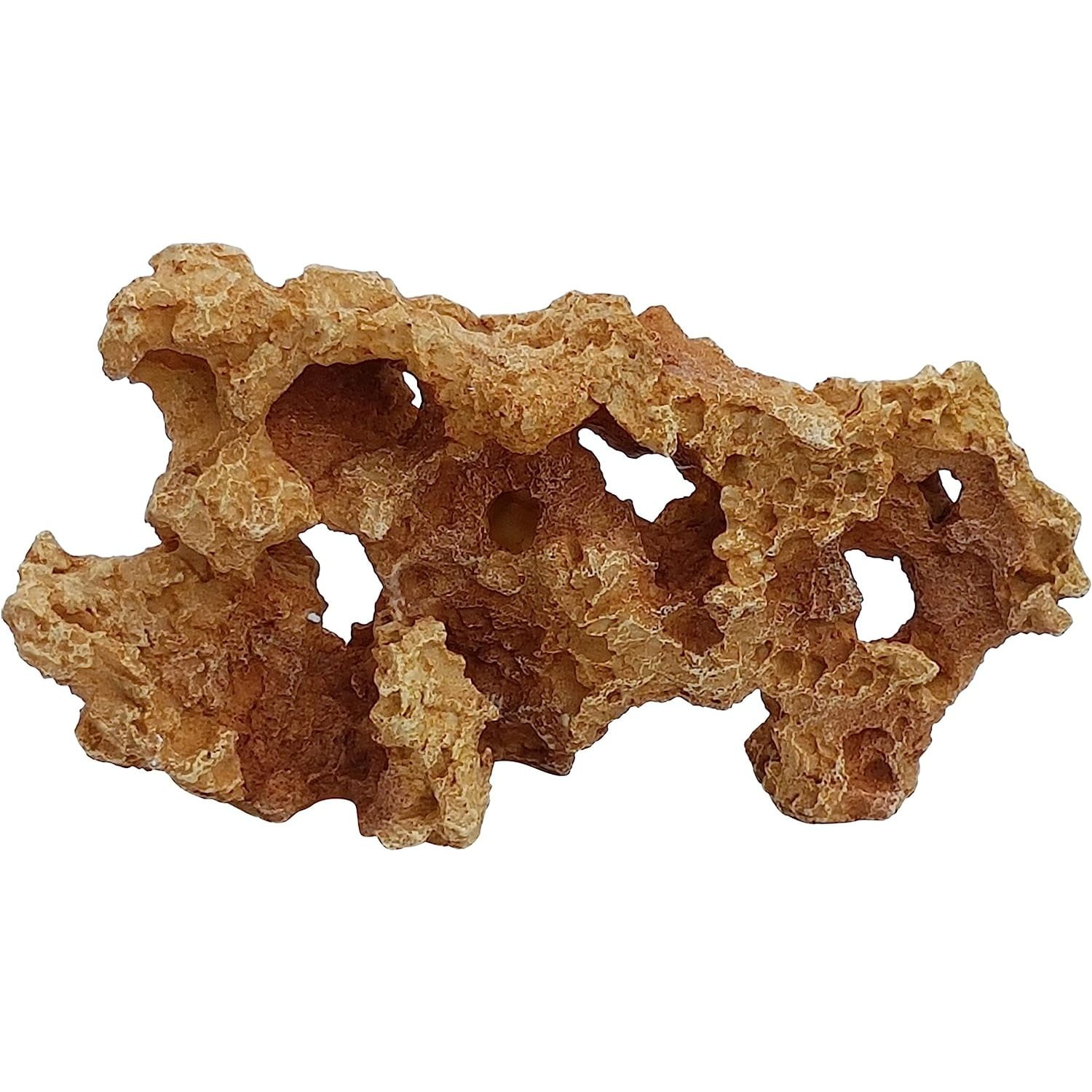 Large Beige Artificial Rock with Holes Formation for Aquariums 16 ...