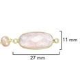 Oval Shaped Pink Quartz with Pearls Gold-Plated Pull String Bracelet ...