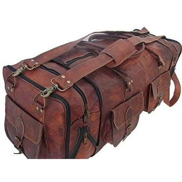 Leather Duffel Bag 30 inch Large Travel Bag Gym Sports Overnight ...
