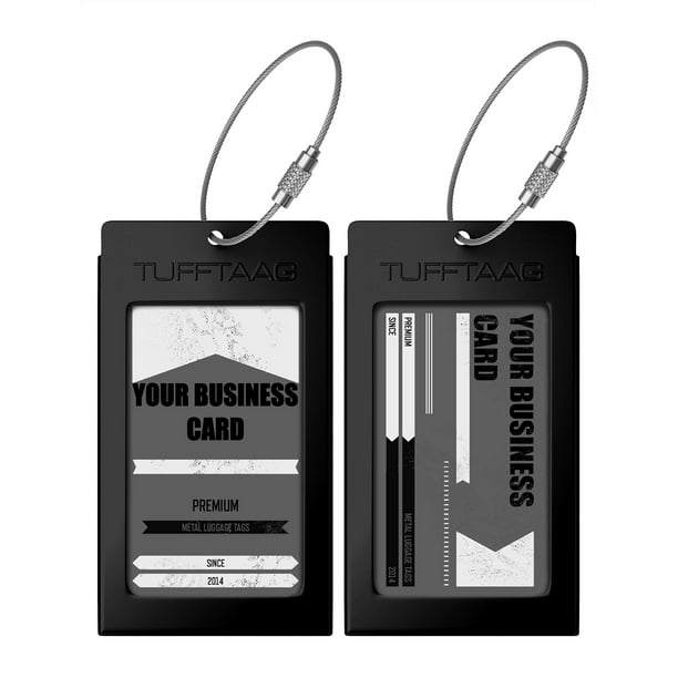 Luggage Tags Business Card Holder TUFFTAAG Travel ID Bag Tag in Many ...