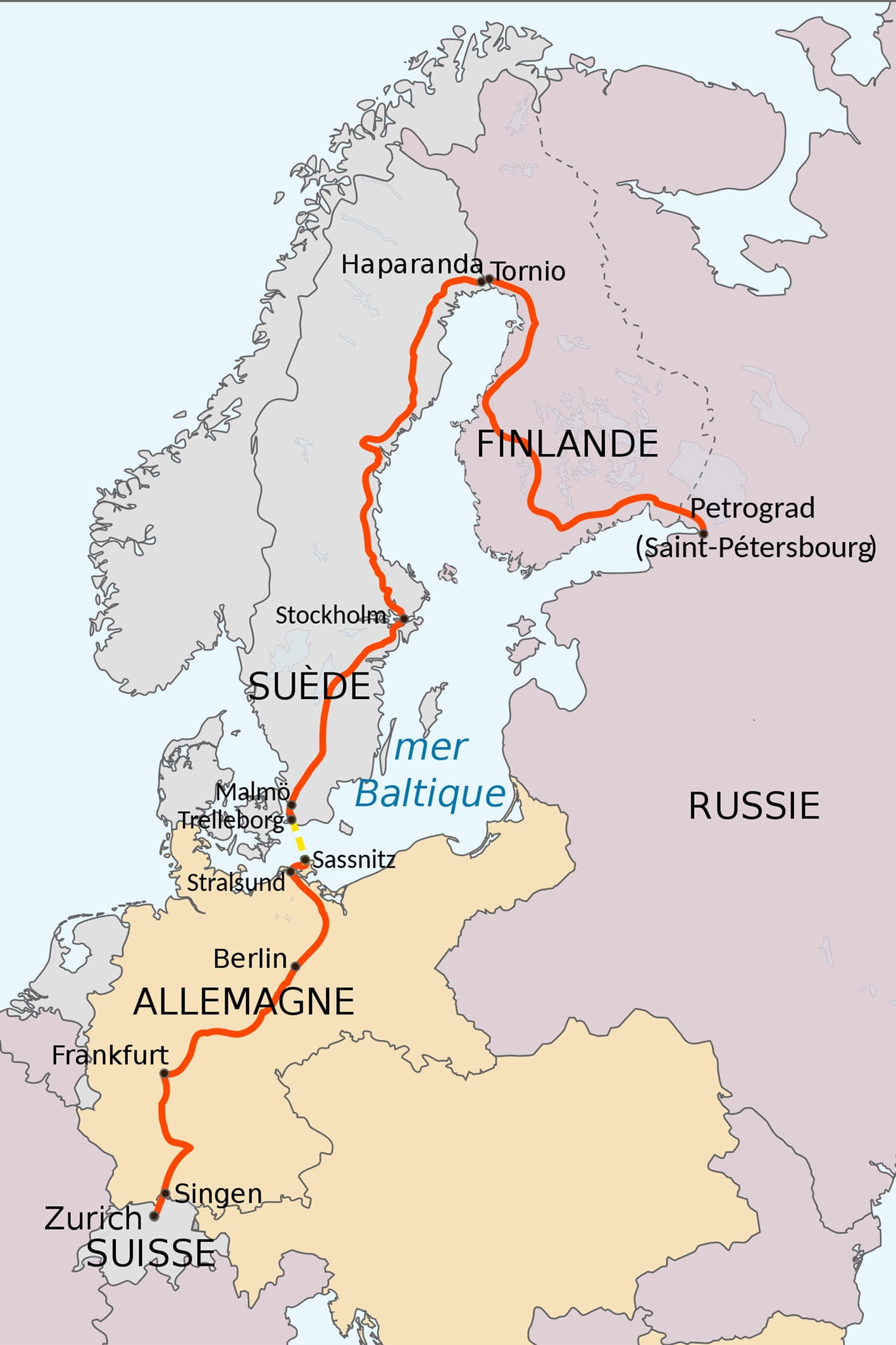 24x36 gallery poster, Map of Vladimir Lenin's train route to Petrograd ...