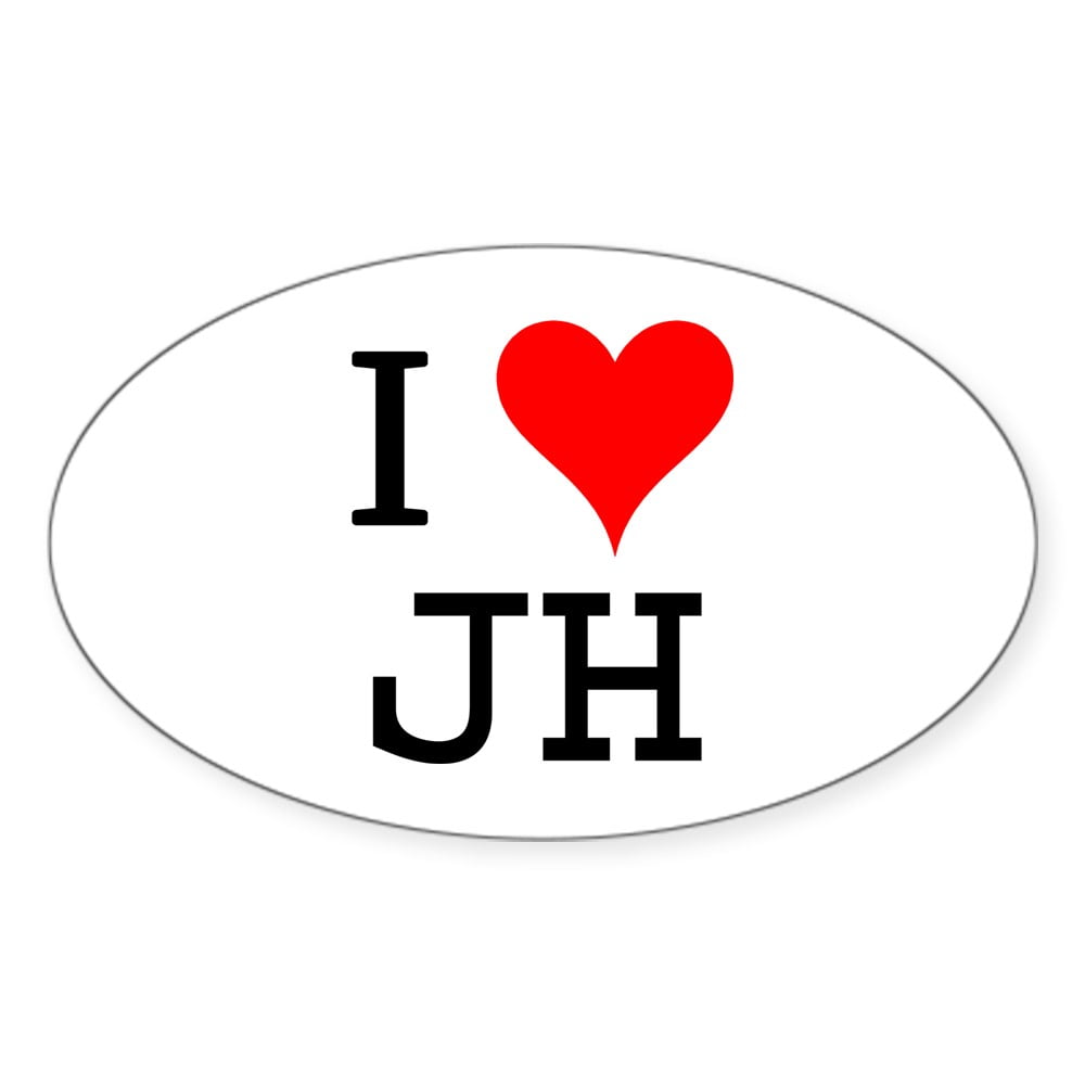 CafePress - I Love JH Oval Sticker - Sticker (Oval) - Walmart.com