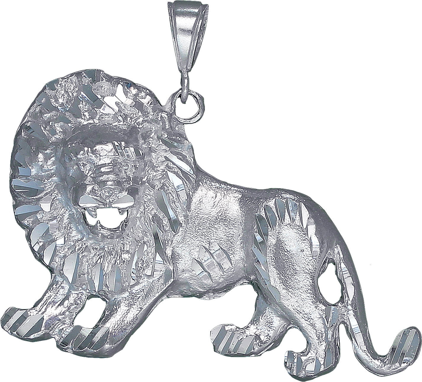 Large Heavy Sterling Silver Lion Pendant Necklace 21 Grams 2.3 Inches ...