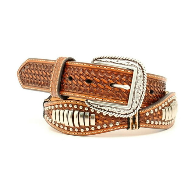 Ariat Western Belt Mens Scalloped Bullet Concho Logo Tan A1017408 ...