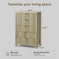 OAKHAM 5 Drawer Dresser, Fluted Vertical Chest of Drawers for Bedroom ...