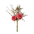 Artificial Rose Small Handtied Bouquet, White Faux Flower Arrangement ...