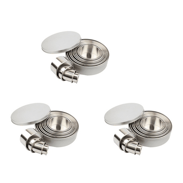 Cookie Biscuit Cutter Set, Round Stainless Steel Pastry Rings 36 Pieces ...