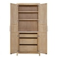 Universal Modern Farmhouse Morgan Utility Cabinet in Tan Natural Oak ...