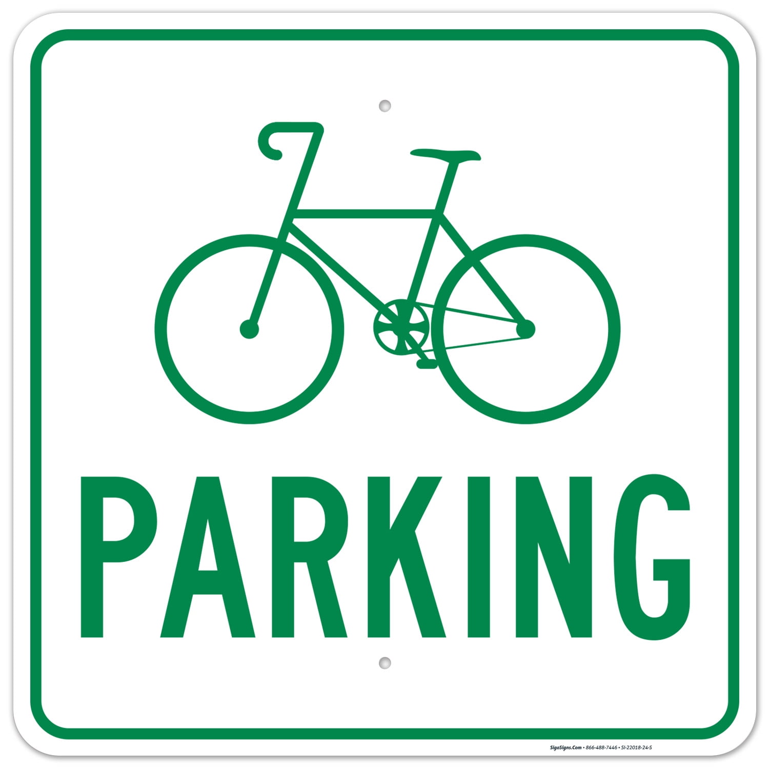 Bike Parking Sign, 24x24 Aluminum - Walmart.com