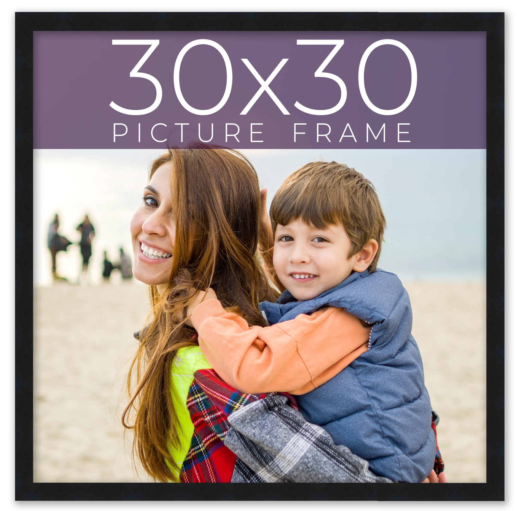 30x30 Frame Black Real Wood Picture Frame Width 0.75 inches | Interior ...