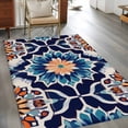 Area Rug 3x5ft Retro Moroccan Geometric Texture Area Rugs Washable Low ...