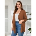 SHOWMALL Women's Plus Cardigans Lightweight Open Front Cardigans 3/4 ...