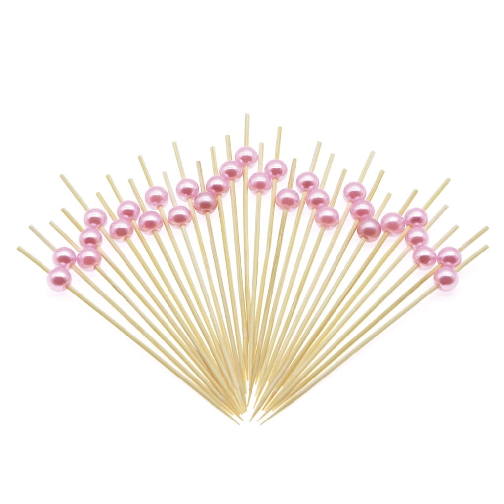 TureClos Bag of 100 Fruit Toothpicks Disposable Fake Pearl Party Supply ...