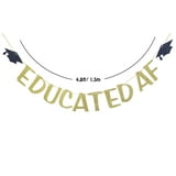 Qttier Educated AF Glitter Banner Sign for Graduation Party Decor ...