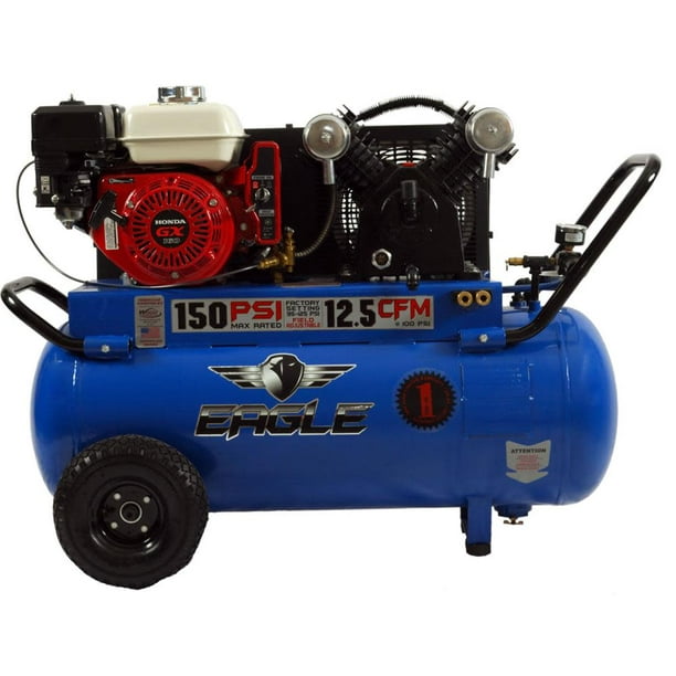 Eagle Compressor 5.5 Hp 25 Gallon Portable Gas Air Compressor Electric ...