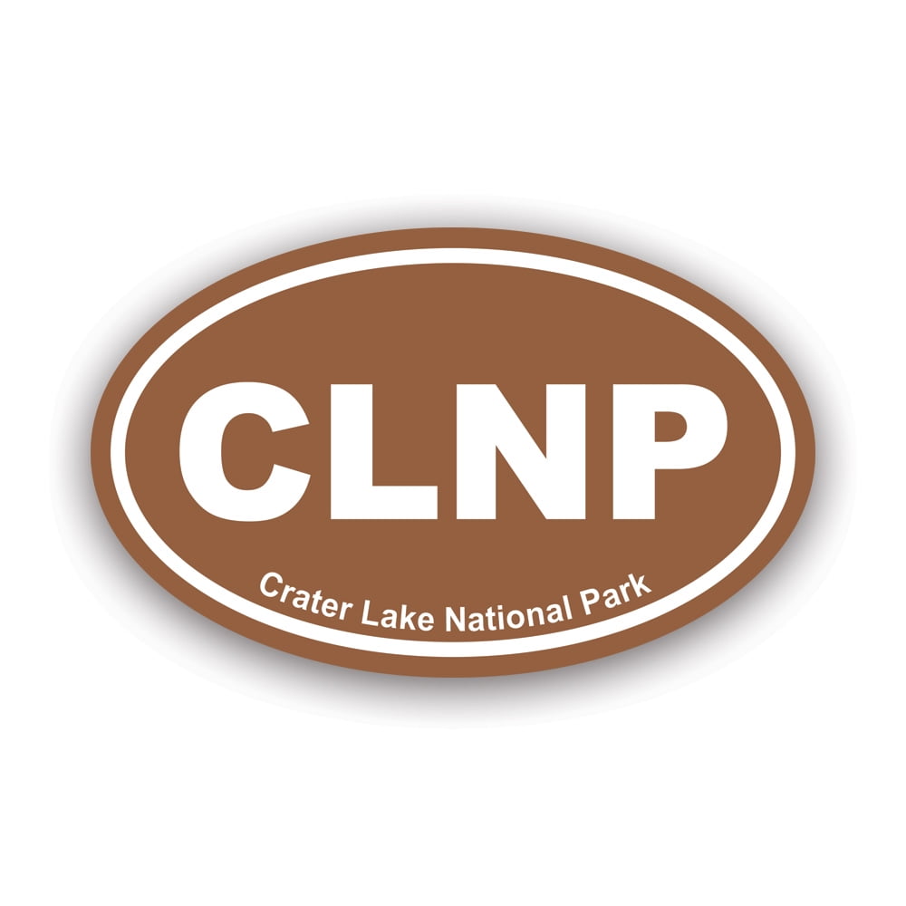 Crater Lake National Park Brown Oval Sticker Decal - Self Adhesive ...