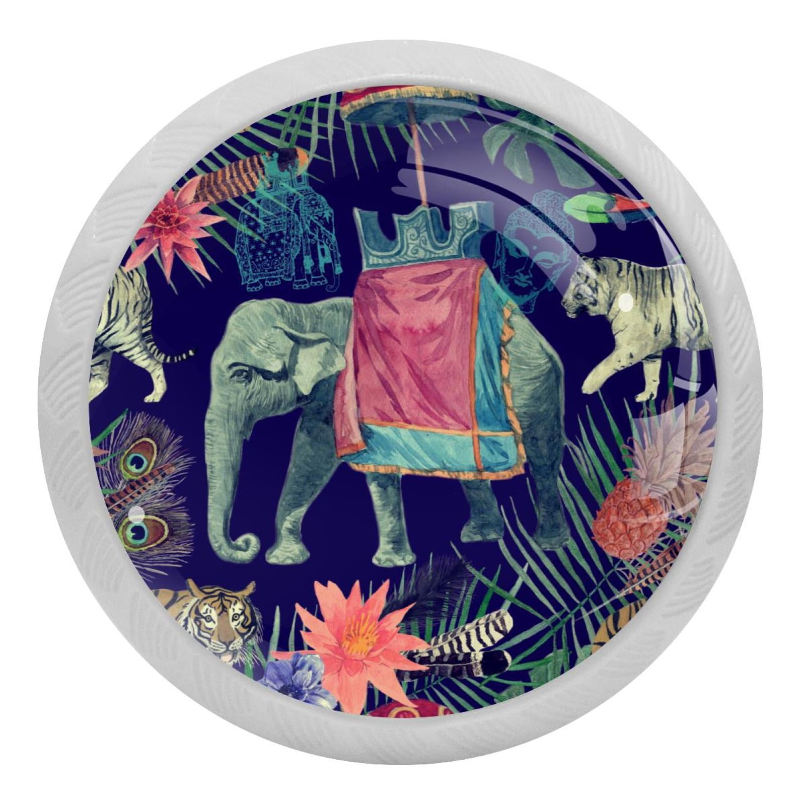 4PCS Round Elephant Cabinet Fluorescence Knob Glowing in the Dark ...