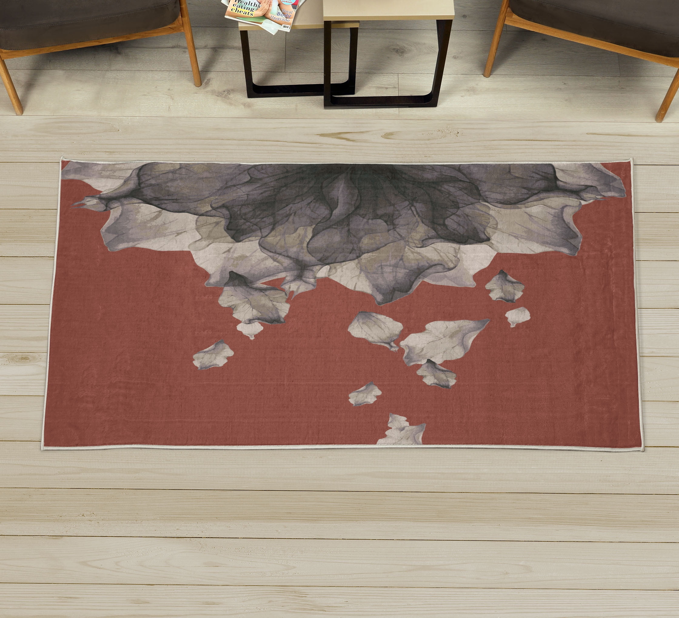 Flower Decorative Rug, Abstract Themed Modern Futuristic Image with ...