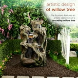 Alpine Corporation Cascading Willow Tree Fountain with LED Lights ...