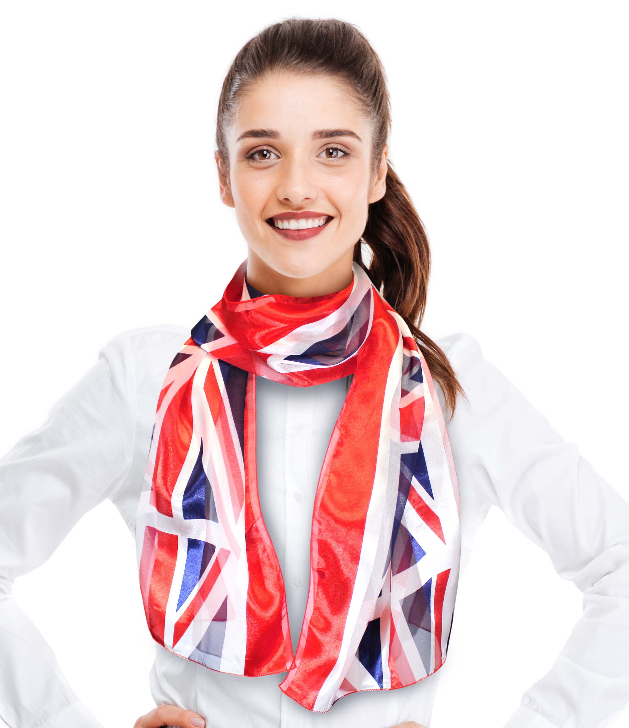 CBC Crown UK Union Jack British Flag 13"x60" Fashion Scarf For Women ...
