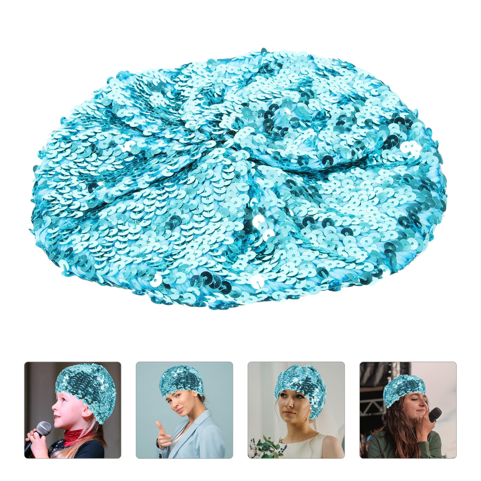 Click here for Festfends Sparkle Beanie Cap Beret Hat Sky Blue 1p... prices