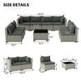 ECOPATIO Outdoor 9-Piece Patio Conversation Set, PE Rattan Wicker ...