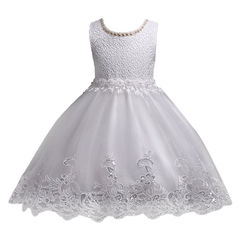 Girls Tulle Lace Embroider Wedding Party Dress for Kids Communion ...