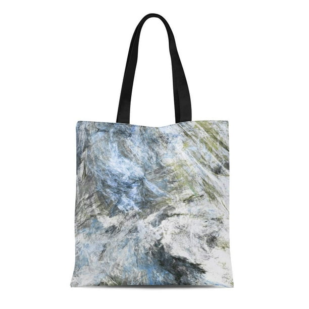 HATIART Canvas Bag Resuable Tote Grocery Shopping Bags Abstract Blue ...